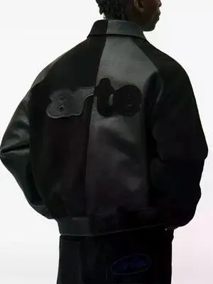 ARTE ANTWERP Logo-patch Panelled Leather Jacket