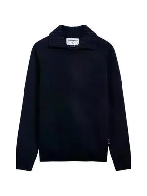 SEBAGO Swiftriver Ribbed-collar Raglan-sleeve Sweater - Blue