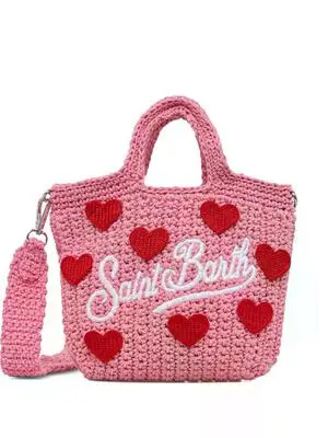 MC2 SAINT BARTH Crochet Heart-patch Tote Bag