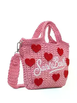 MC2 SAINT BARTH Crochet Heart-patch Tote Bag
