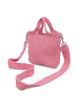 MC2 SAINT BARTH Crochet Heart-patch Tote Bag