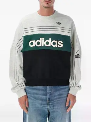 Adidas Logo-print Colour-block Sweater