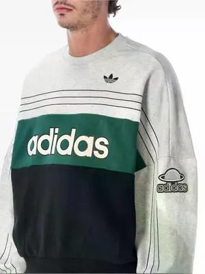 Adidas Logo-print Colour-block Sweater