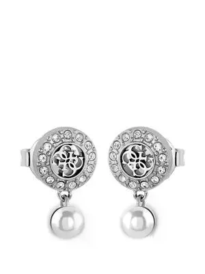 Guess Tiny Pearly Pearl-drop Earrings - Silver