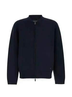 Emporio Armani Zip-up Long-sleeve Cardigan - Blue