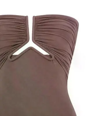 Rick Owens Cut-out Ruched Top - Brown