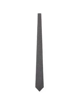 TOM FORD Geometric-pattern Silk Tie - Black