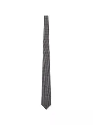 TOM FORD Geometric-pattern Silk Tie - Black