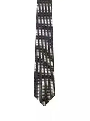 TOM FORD Geometric Pattern Silk Neck Tie - Black