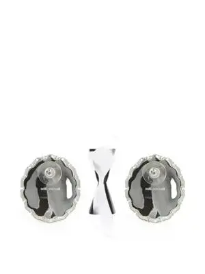 SELF-PORTRAIT Crystal-embellished Oval Earrings