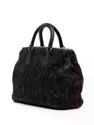 Prada 2010-2026 Nappa Gaufre Satchel - Black