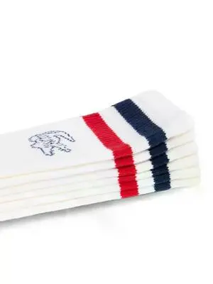 Lacoste Logo-embroidered Striped Socks