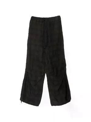 Isabel Benenato Check-pattern Loose-fit Trousers