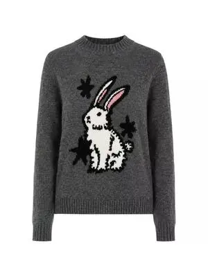 Max Mara Rabbit-intarsia Crew-neck Sweater
