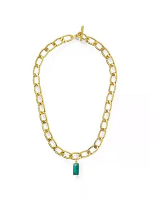 OTTOMAN HANDS Esme Emerald-pendant Chain Necklace - Gold