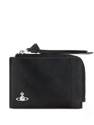 VIVIENNE WESTWOOD Orb Plaque Leather Card Holder - Black