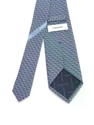 FERRAGAMO Pointed-tip Tie - Blue