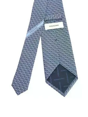 FERRAGAMO Ferragamo Pointed-Tip Neck Tie Blue