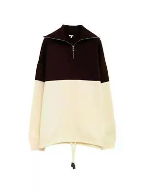 Loewe Anagram-embroidered Colour-block Sweater - Brown