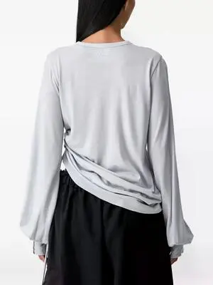 Y3 Gathered-detail Long-sleeve T-shirt