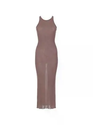 Rick Owens Ribbed-knit Racer-back Maxi Dress
