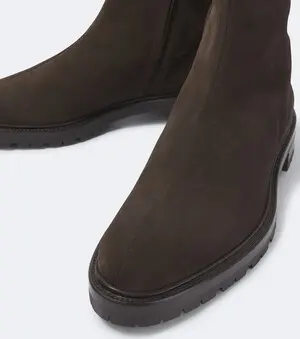 THE ROW Moto Suede Ankle Boots