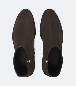 THE ROW Moto Suede Ankle Boots