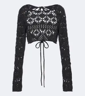 Alanui Time To Shine Crochet Open-back Top