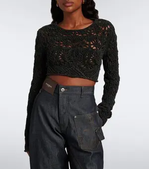 Alanui Time To Shine Crochet Open-back Top