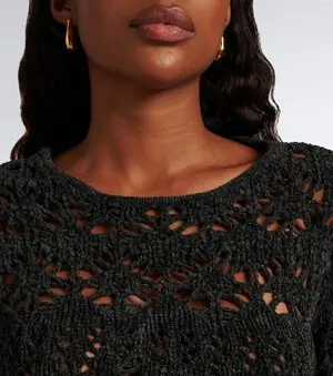 Alanui Time To Shine Crochet Open-back Top