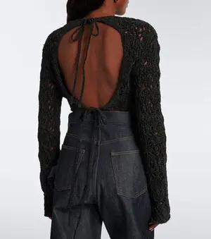 Alanui Time To Shine Crochet Open-back Top