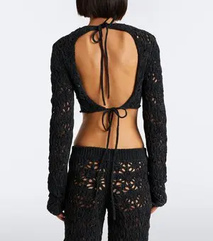 Alanui Crochet Open-back Top