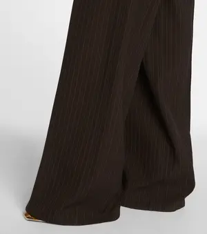 Saint Laurent Pinstripe Wool-blend Wide-leg Pants
