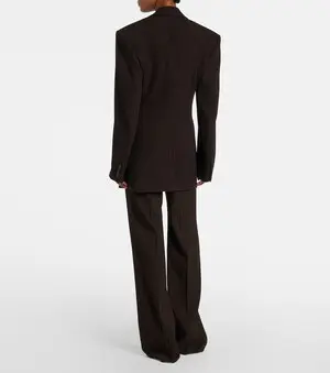 Saint Laurent Pinstripe Wool-blend Wide-leg Pants