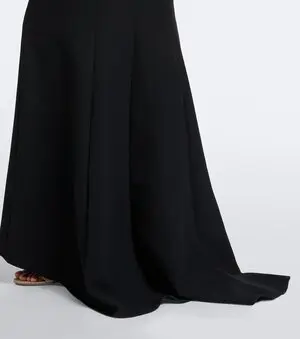 Safiyaa Lark Embellished Halterneck Crêpe Gown - Black