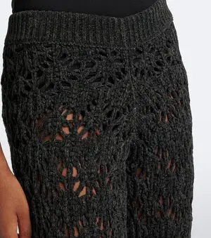 Alanui Time To Shine Open-knit Wide-leg Pants