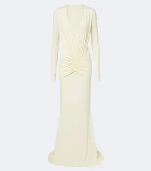 DE LA VALI Cielora Ruched Maxi Dress