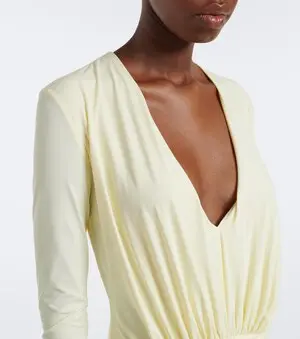 DE LA VALI Cielora Ruched Maxi Dress