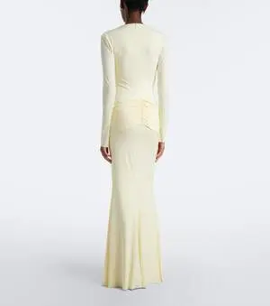 DE LA VALI Cielora Ruched Maxi Dress