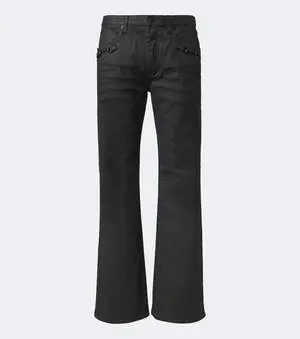 Gucci Horsebit Coated Flared Jeans - Black