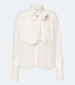 Veronica Beard Darlis Tie-neck Crêpe De Chine Blouse