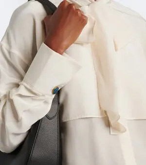 Veronica Beard Darlis Tie-neck Crêpe De Chine Blouse