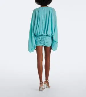 DE LA VALI Eulalia Gathered Chiffon Minidress