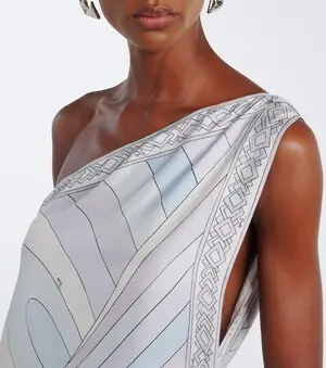 Emilio Pucci Iride One-shoulder Silk Twill Gown