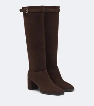 Prada Suede Knee-high Boots - Brown