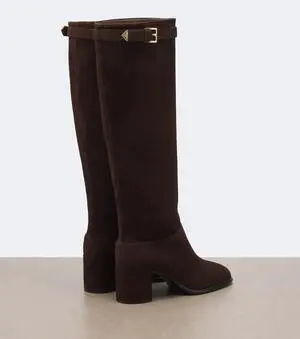 Prada Suede Knee-high Boots - Brown