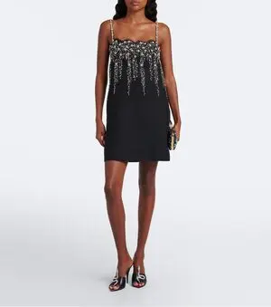 Valentino Garavani Crepe Couture Crystal-embellished Minidress