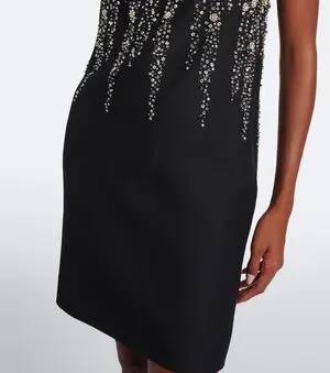 Valentino Garavani Crepe Couture Crystal-embellished Minidress