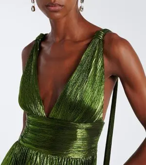 Retrofete Perindo Plissé Lamé Gown
