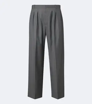 THE ROW Tavel Virgin Wool Mouliné Suit Pants - Grey